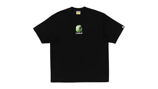 A BATHING APE Apple Graphic Bathing Ape Relaxed Fit Tee Shirt - Black