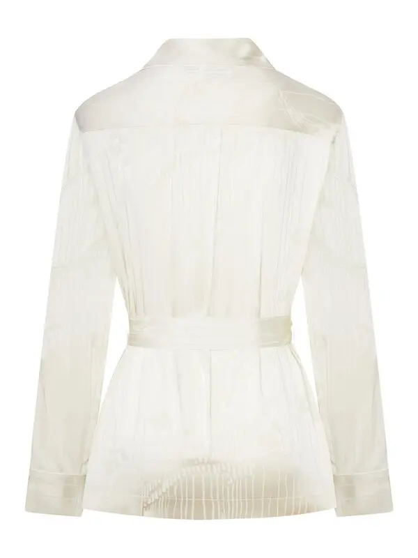 FORTE_FORTE Jacquard Jacket With Waist Belt