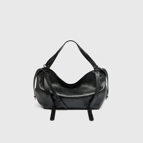 DIESEL® Leather D-one Top-handle Bag - Black