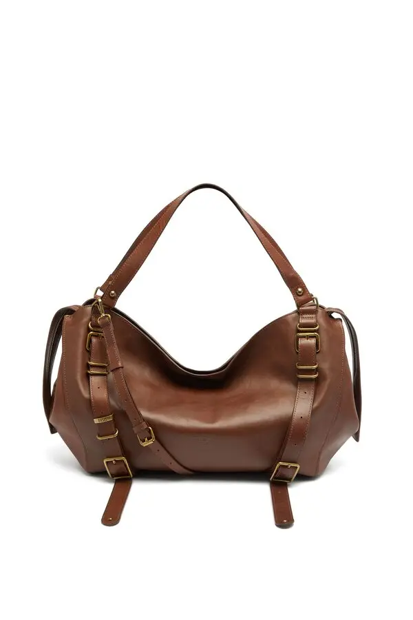 DIESEL® D-one Treated Leather Handbag - Brown