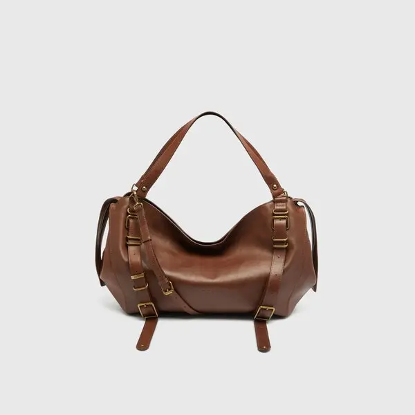 DIESEL® D-one Treated Leather Handbag - Brown
