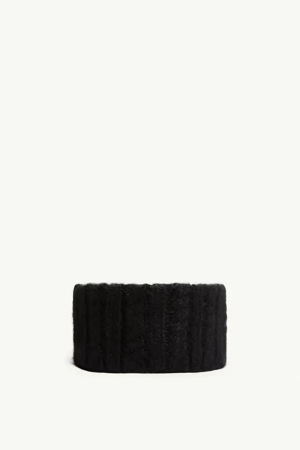 Moncler Cable Knit Alpaca Blend Headband - Black