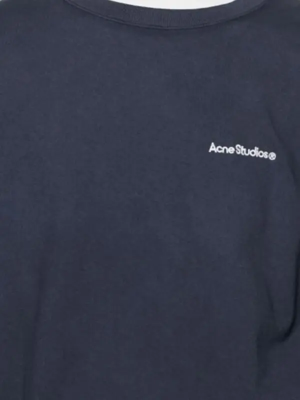 Acne Studios Logo-print Layered Sweatshirt - Navy Blue/white