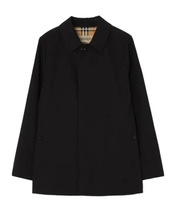 Burberry Extra-short Gabardine Camden Car Coat - Black