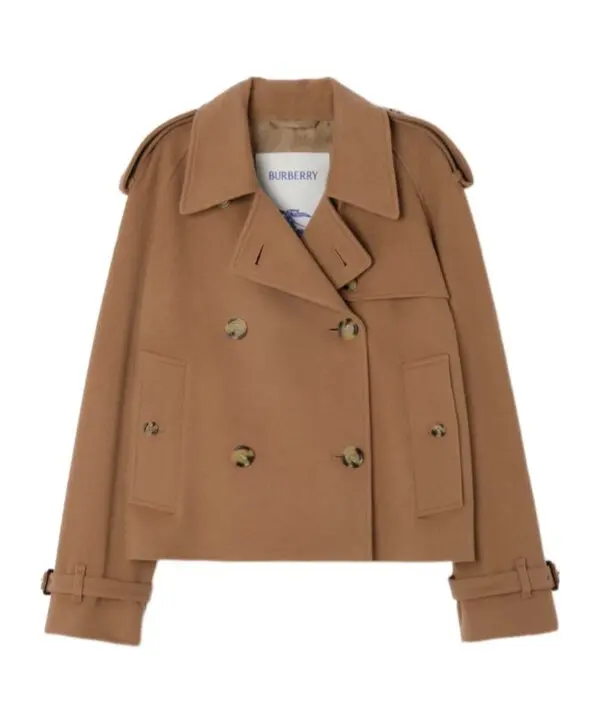 Burberry Cropped Cashmere Mayfair Trench Jacket