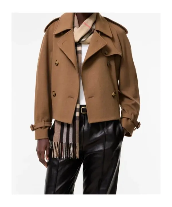 Burberry Cropped Cashmere Mayfair Trench Jacket
