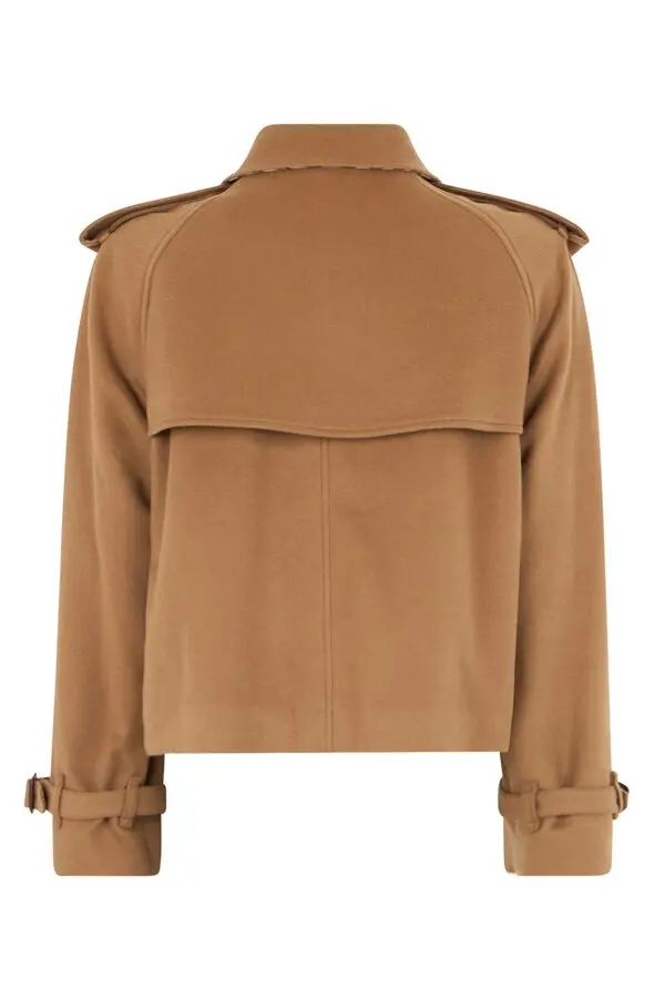 Burberry Cropped Cashmere Mayfair Trench Jacket