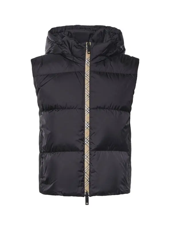Burberry Detachable Sleeve Nylon Langdale Puffer Jacket - Black