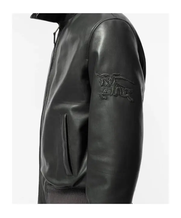 Burberry Leather Bloomsbury Bomber Jacket
