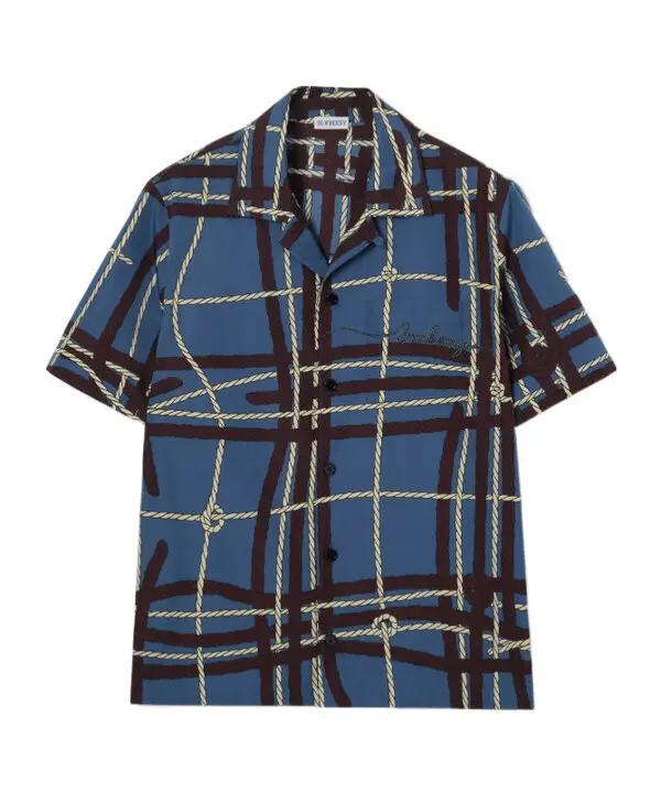 Burberry Relaxed Fit Knot Check Cotton Shirt