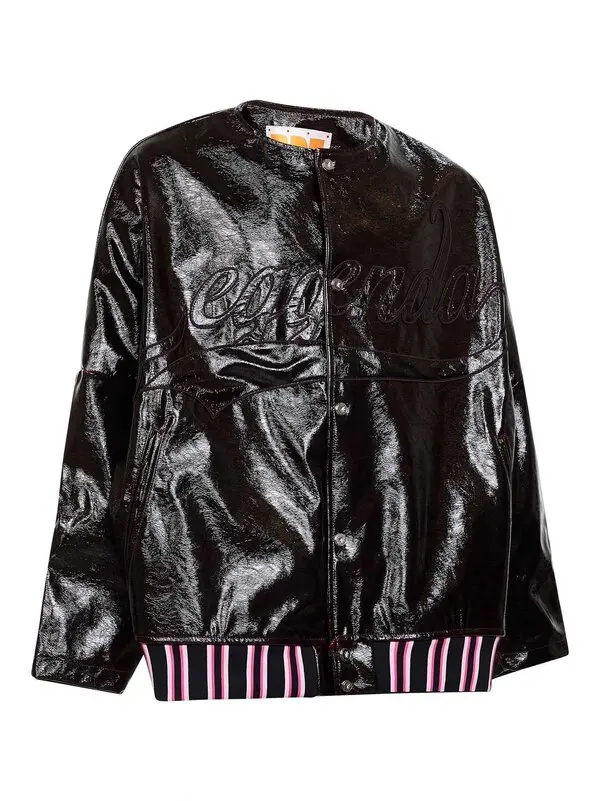 PDFCHANNEL Pdf Oversized Glossy Bomber Coat