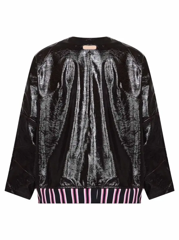 PDFCHANNEL Pdf Oversized Glossy Bomber Coat