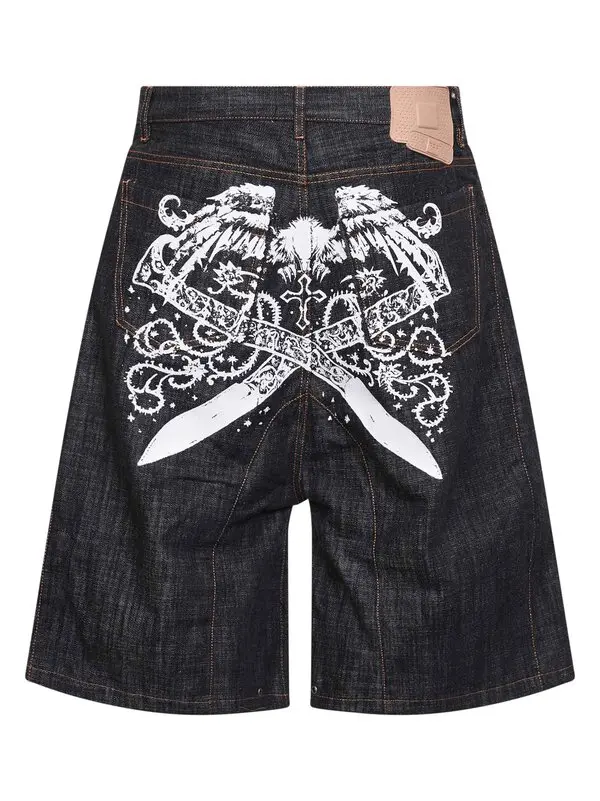 PDFCHANNEL Graphic Loose-fit Denim Shorts