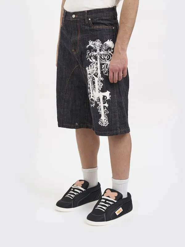 PDFCHANNEL Graphic Loose-fit Denim Shorts