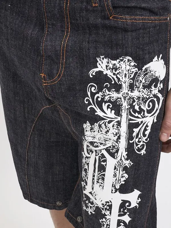 PDFCHANNEL Graphic Loose-fit Denim Shorts
