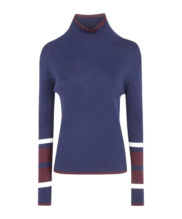 Mantū Striped Sleeve Sweater - Navy
