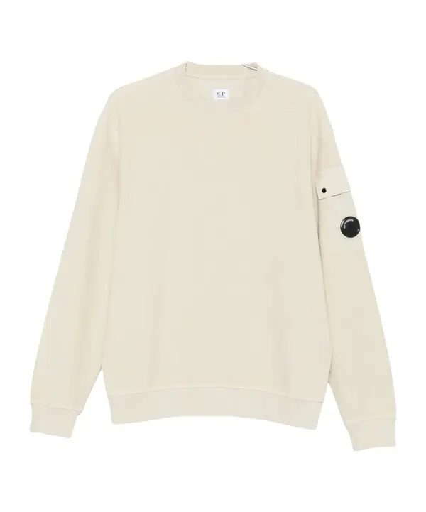C.P. COMPANY Lens-detail Sleeve-pocket Sweatshirt - Sand