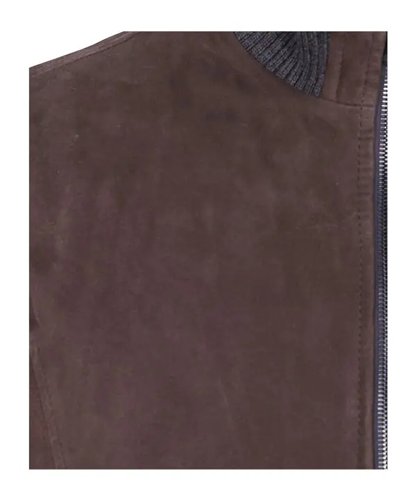 BARBA NAPOLI Zippered Patchwork Leather Jacket