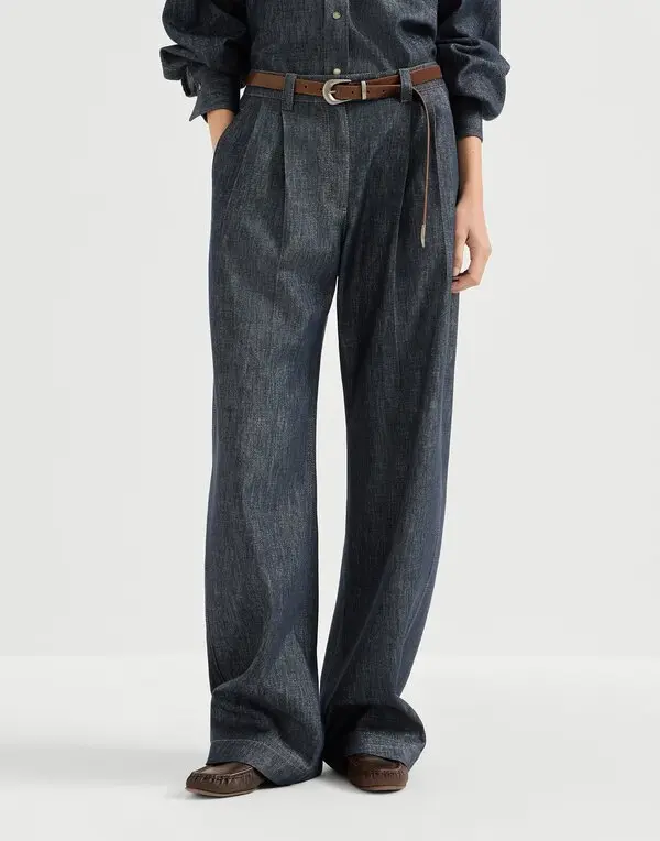 Brunello Cucinelli Sparkling Monili Denim Trousers - Black