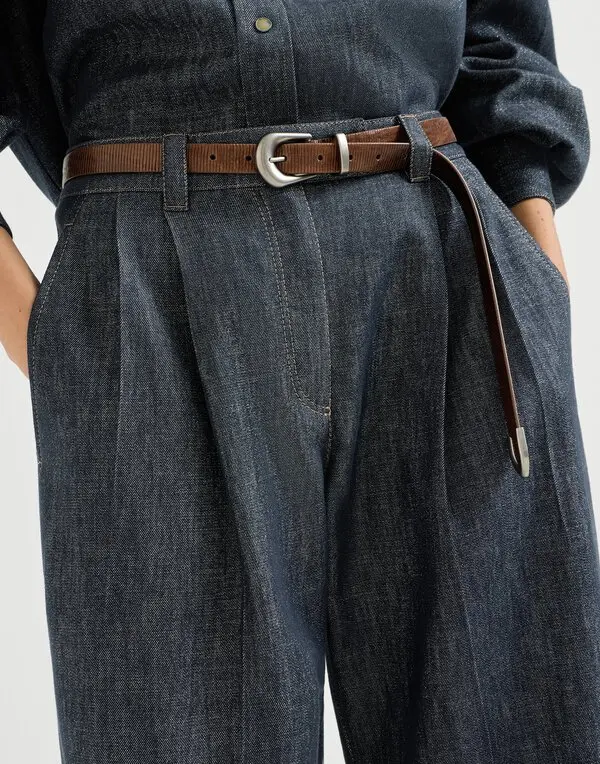 Brunello Cucinelli Sparkling Monili Denim Trousers - Black