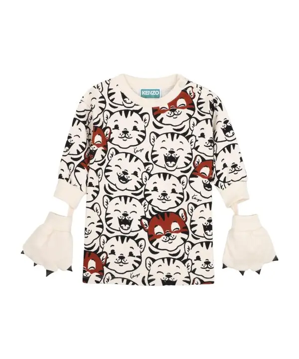 Kenzo Tiger-print Long-sleeve Dress