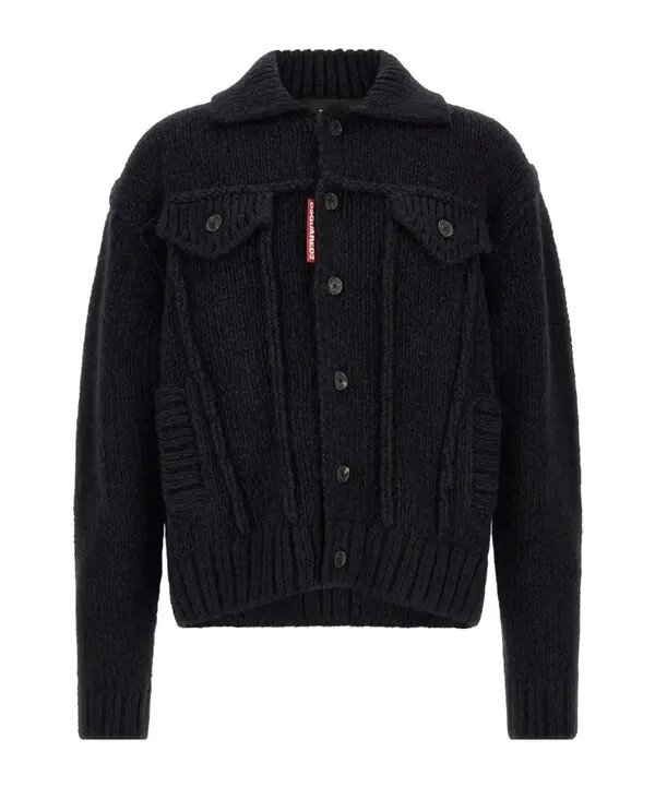 Dsquared2 Logo Patch Cardigan - Blue
