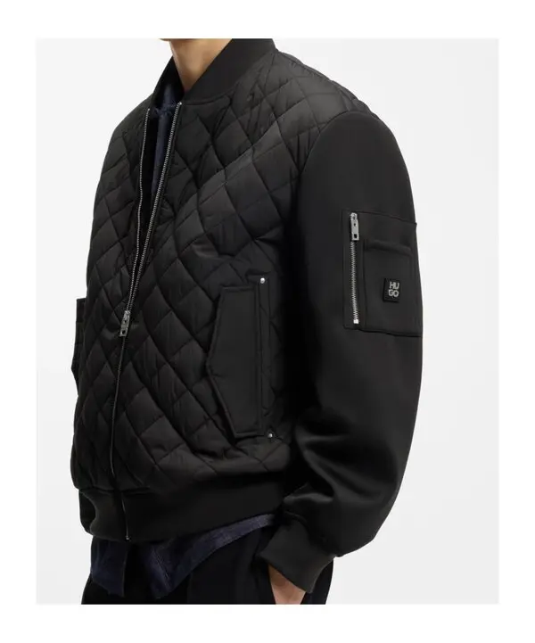 Hugo Boss Water-repellent Jacket In Mixed Materials
