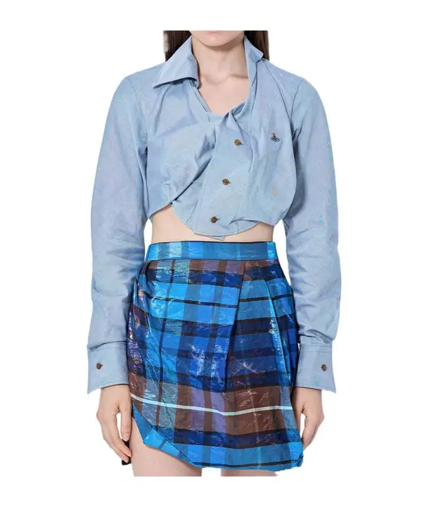 VIVIENNE WESTWOOD Cropped Drunken Shirt - Blue