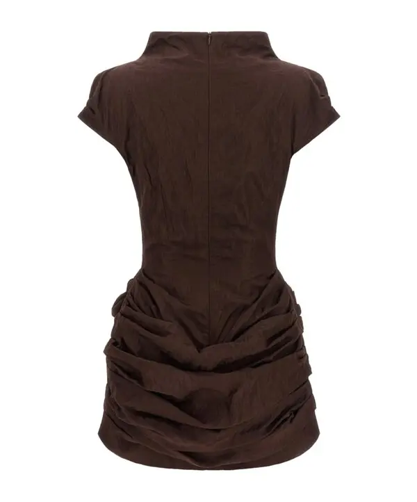Magda Butrym Draped High-neck Mini Dress