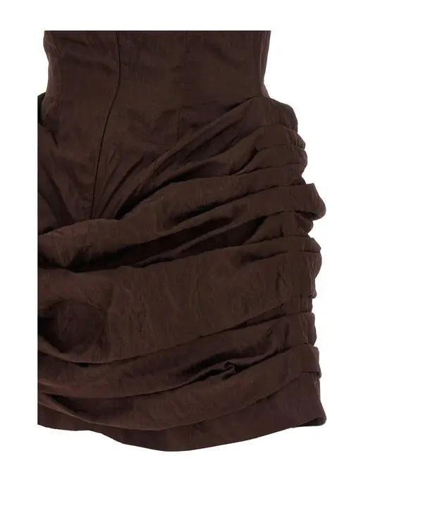 Magda Butrym Draped High-neck Mini Dress