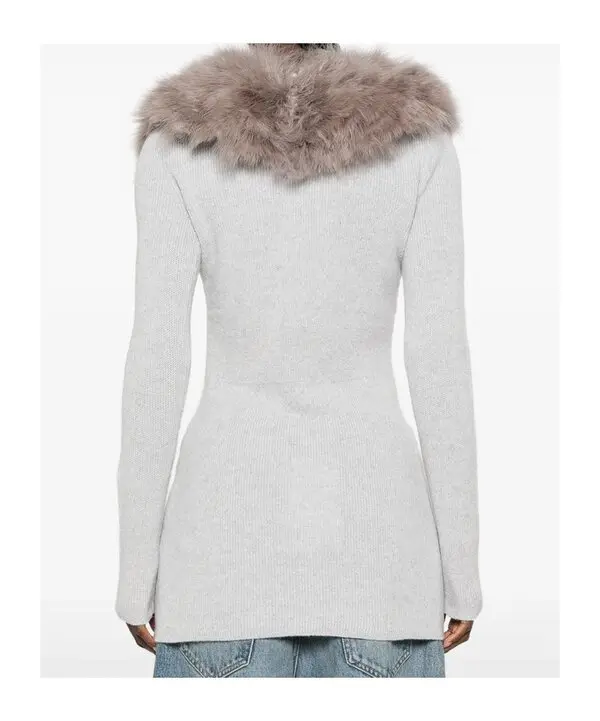 Blumarine Fur-trimmed Long-sleeve Cardigan