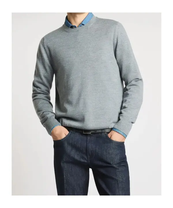 FAY Round-neck Pullover In Merinos Wool