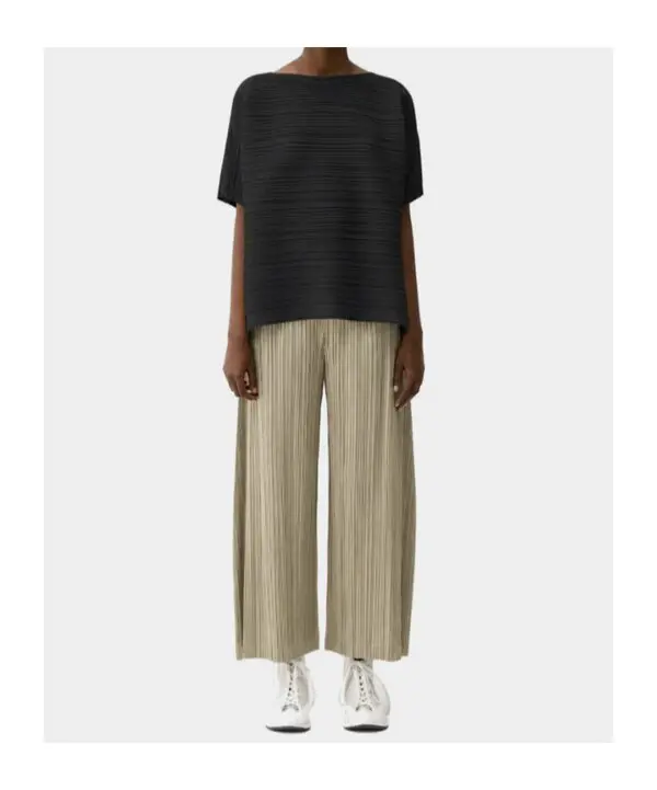 Issey Miyake Pleated Boat-neck T-shirt