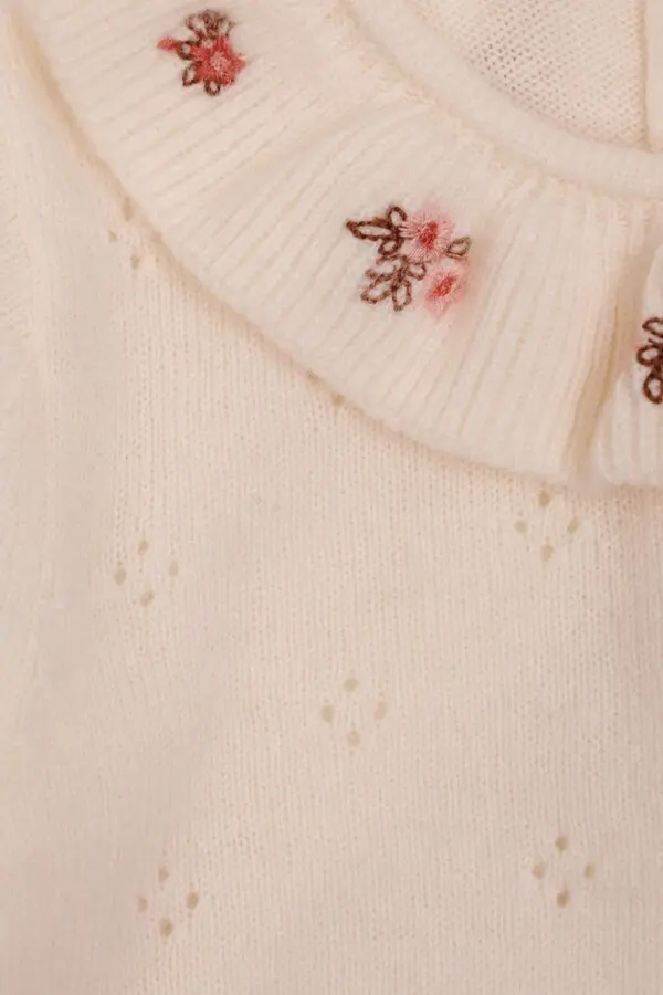 Chloé Floral-embroidered Knitted Wool Babygrown Set