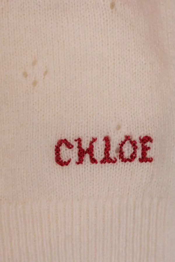 Chloé Floral-embroidered Knitted Wool Babygrown Set