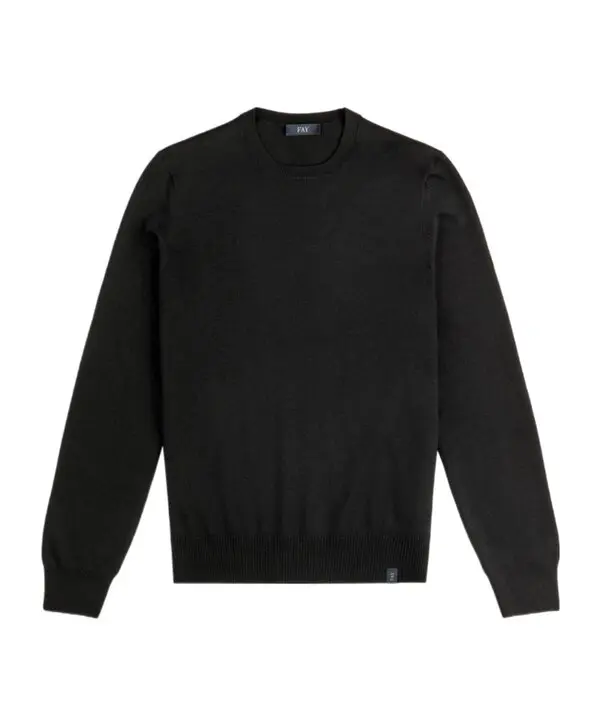 FAY Round-neck Pullover In Merinos Wool