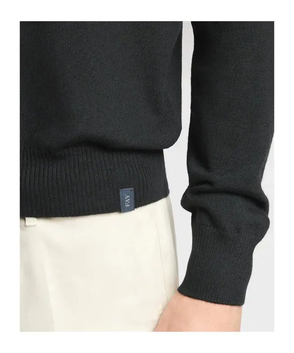 FAY Round-neck Pullover In Merinos Wool