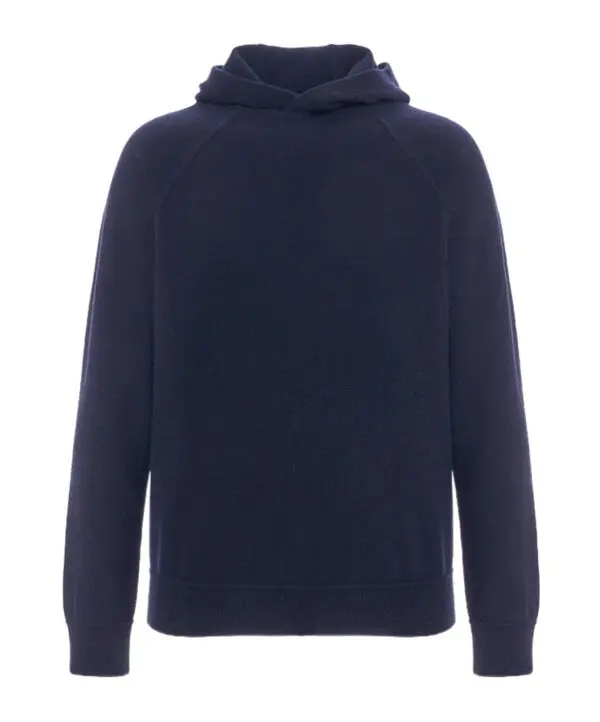 Malo Cashmere Raglan Hooded Sweatshirt - Blue