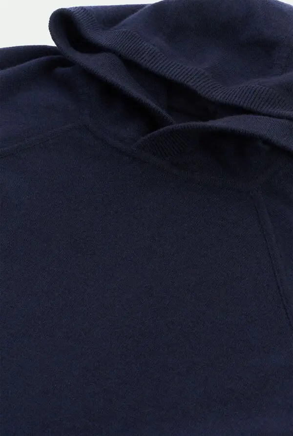 Malo Cashmere Raglan Hooded Sweatshirt - Blue