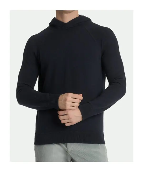 Malo Cashmere Raglan Hooded Sweatshirt - Blue