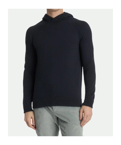 Malo Cashmere Raglan Hooded Sweatshirt - Blue