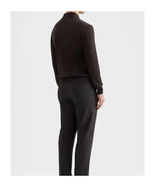 Agnona Long-sleeve Polo Shirt - Dark Brown