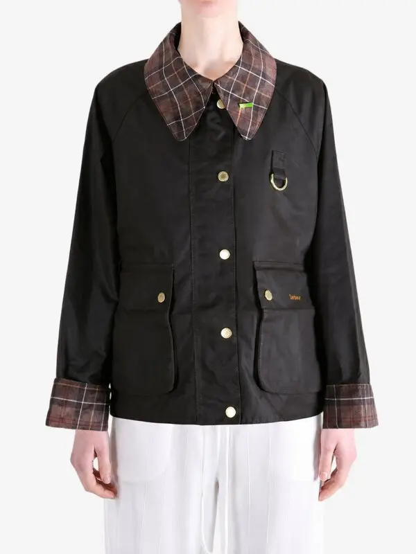 Barbour Icons Tartan Collar Spey Waxed Jacket