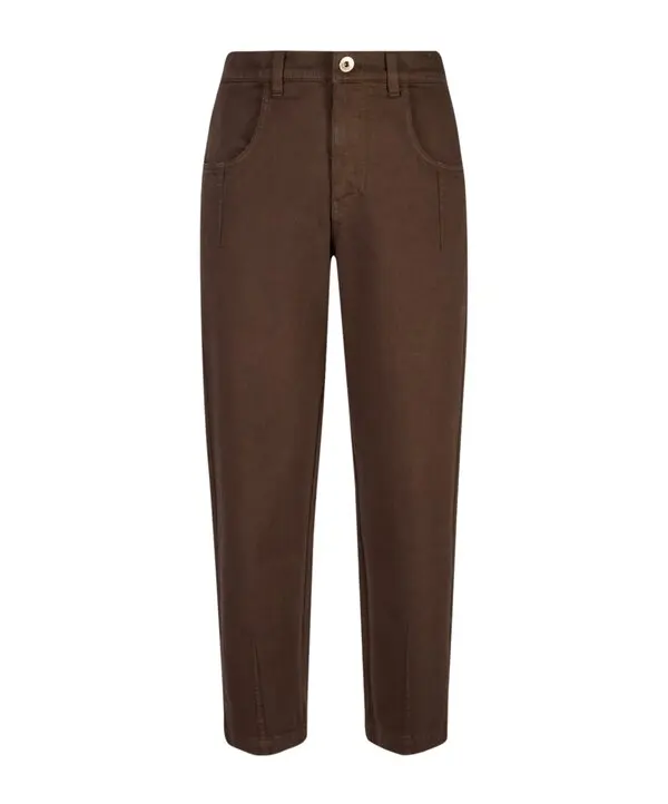 Eleventy Buttoned Straight-leg Trousers