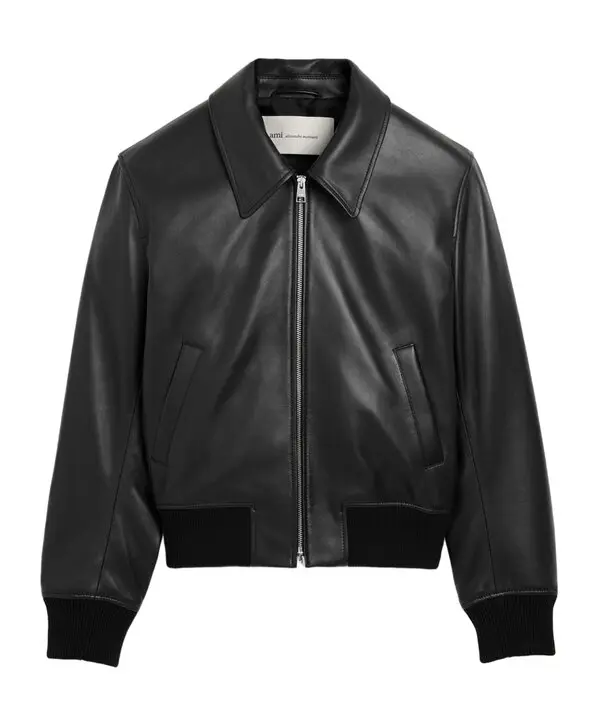 AMI Paris Lamb Leather Zipped Jacket