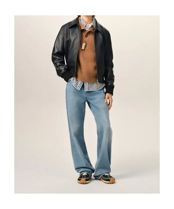 AMI Paris Lamb Leather Zipped Jacket