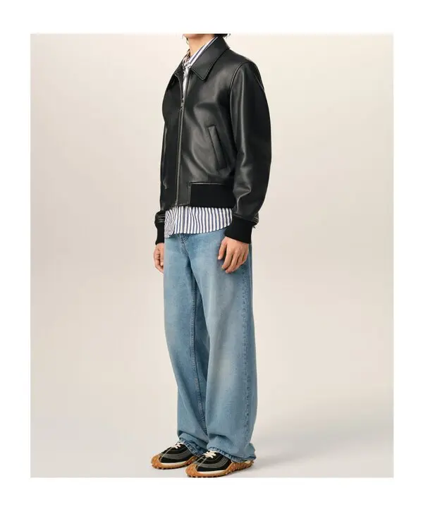 AMI Paris Lamb Leather Zipped Jacket