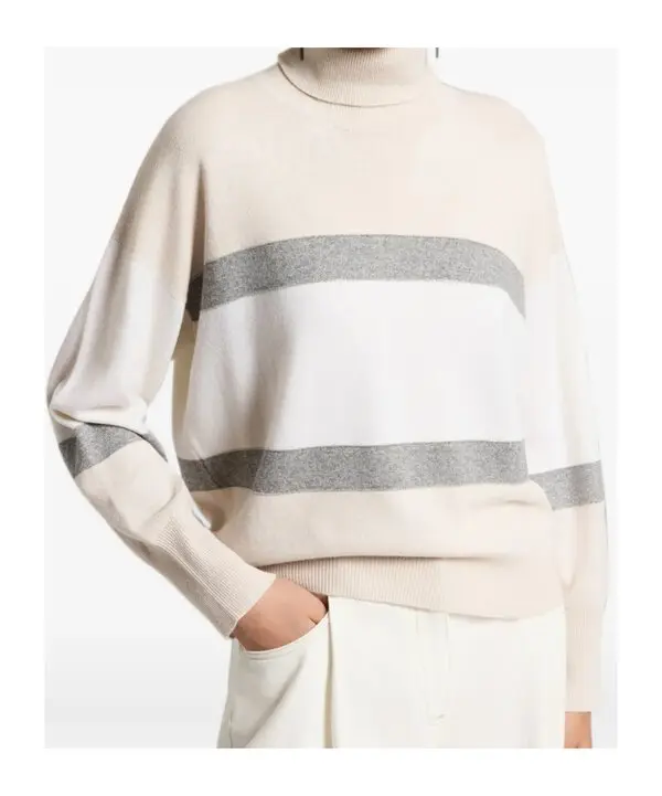 Peserico Striped Roll-neck Jumper