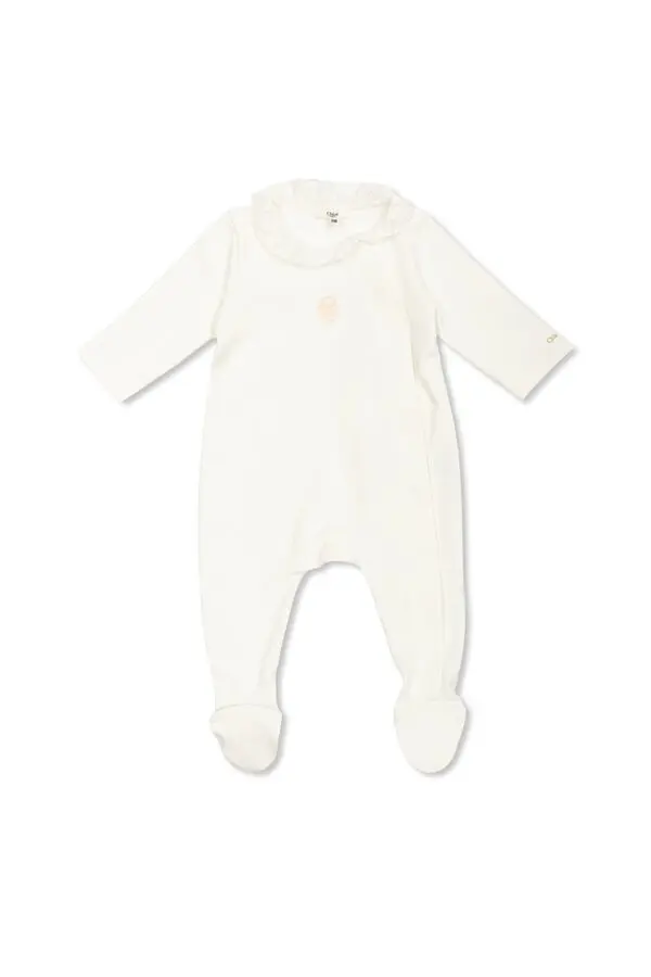 Chloé Long-sleeve Bodysuit, Hat, And Bib Set
