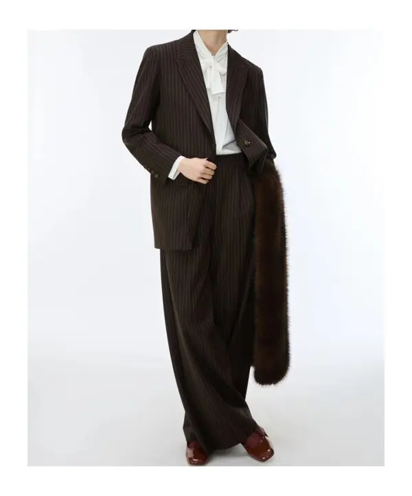 IBLUES Straight-cut Striped Blazer